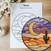 Desert Landscape Stained Glass Pattern, Rustic Suncatcher, Western Wild ...