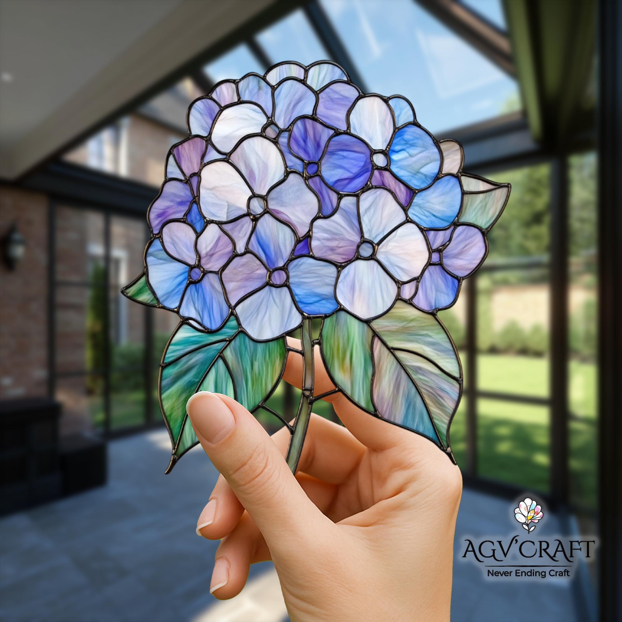 Hydrangea Stained Glass Pattern, Flower Gifts Stained Glass Pattern ...