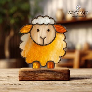 Sheep Stained Glass Pattern, Sheep Suncatcher, Goat Stained Glass ...