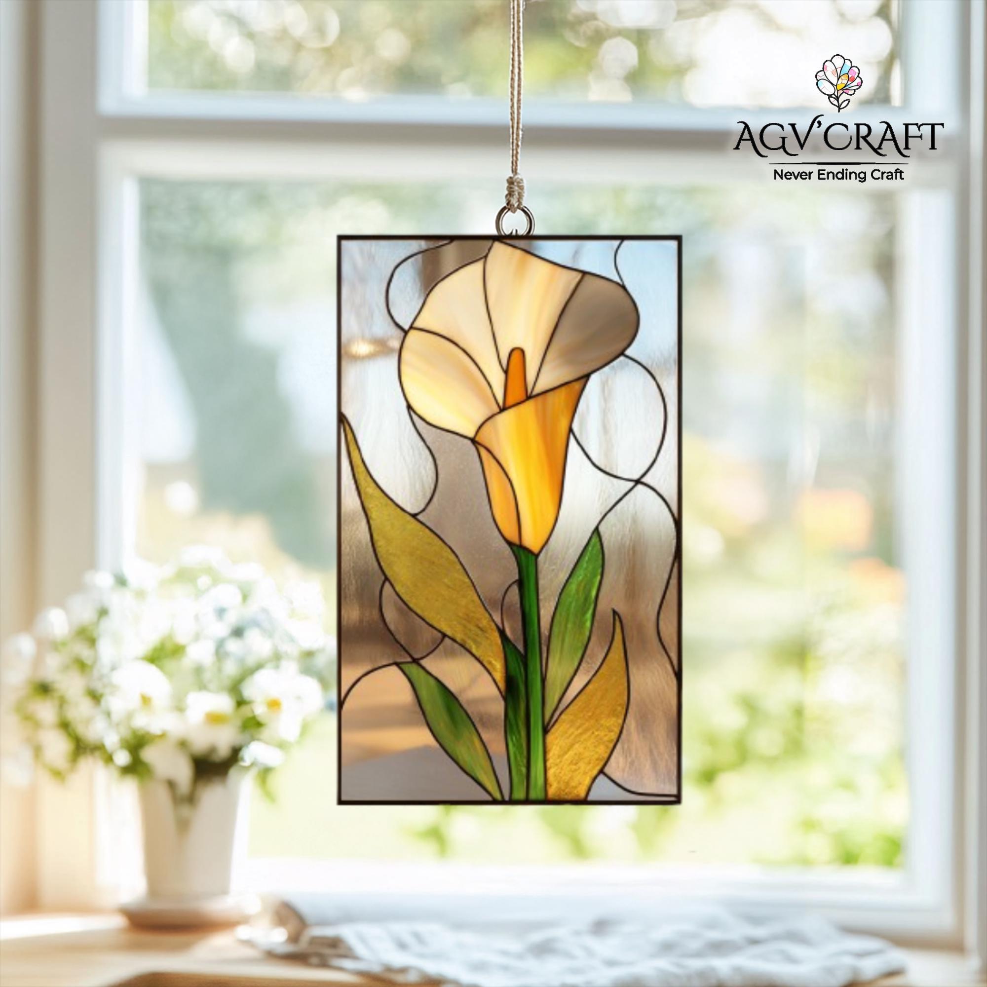 Calla Lily Stained Glass Pattern, Calla Lily Suncatcher, Calla Lily ...