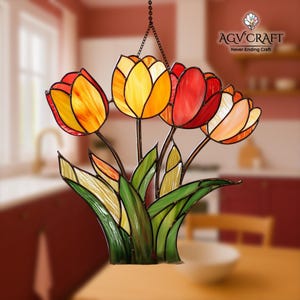 Tulip Plant Stained Glass Pattern, Tulip Stained Glass Pattern ...