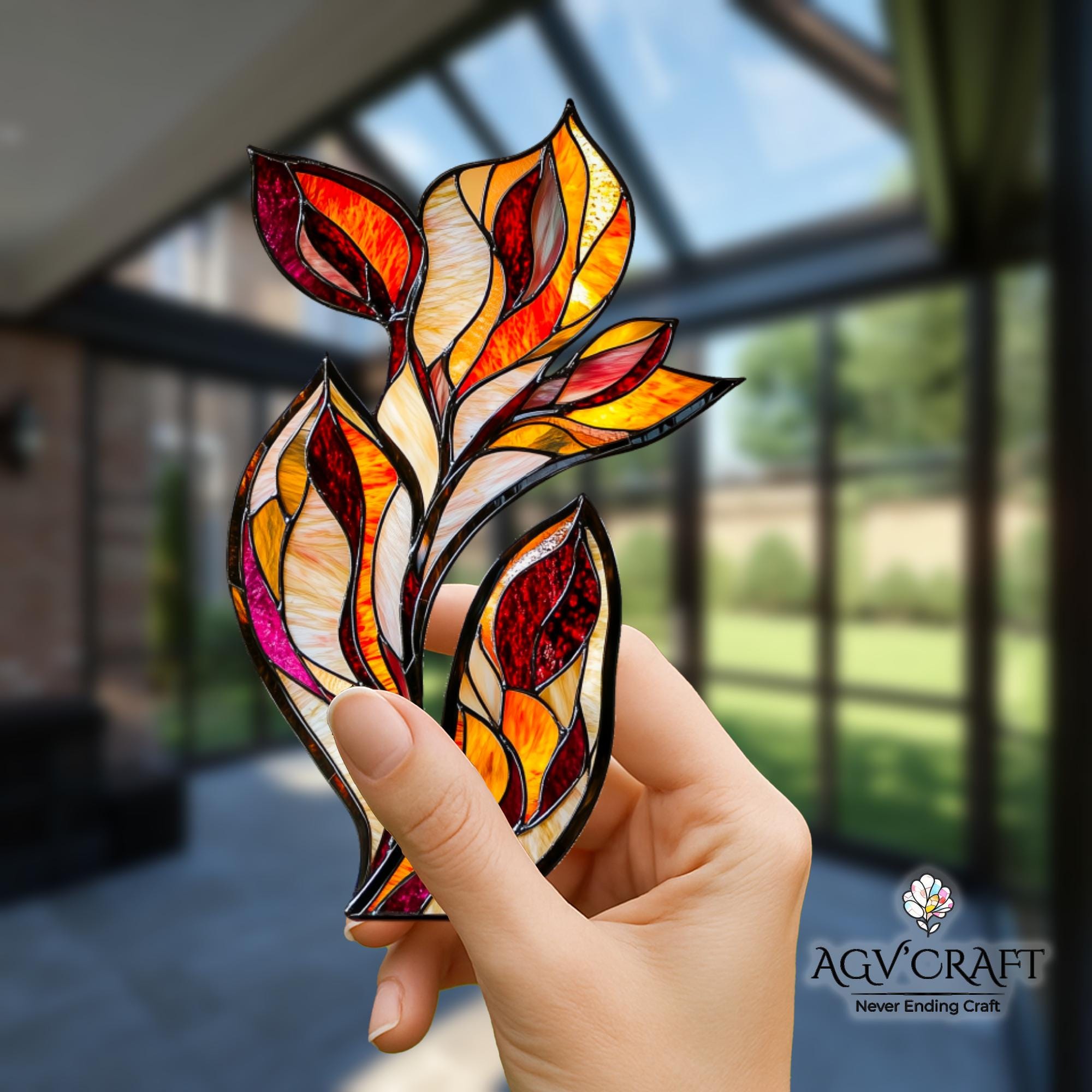 Bloom Jig Stained Glass Pattern, Floral Suncatcher, Blooming Stained ...