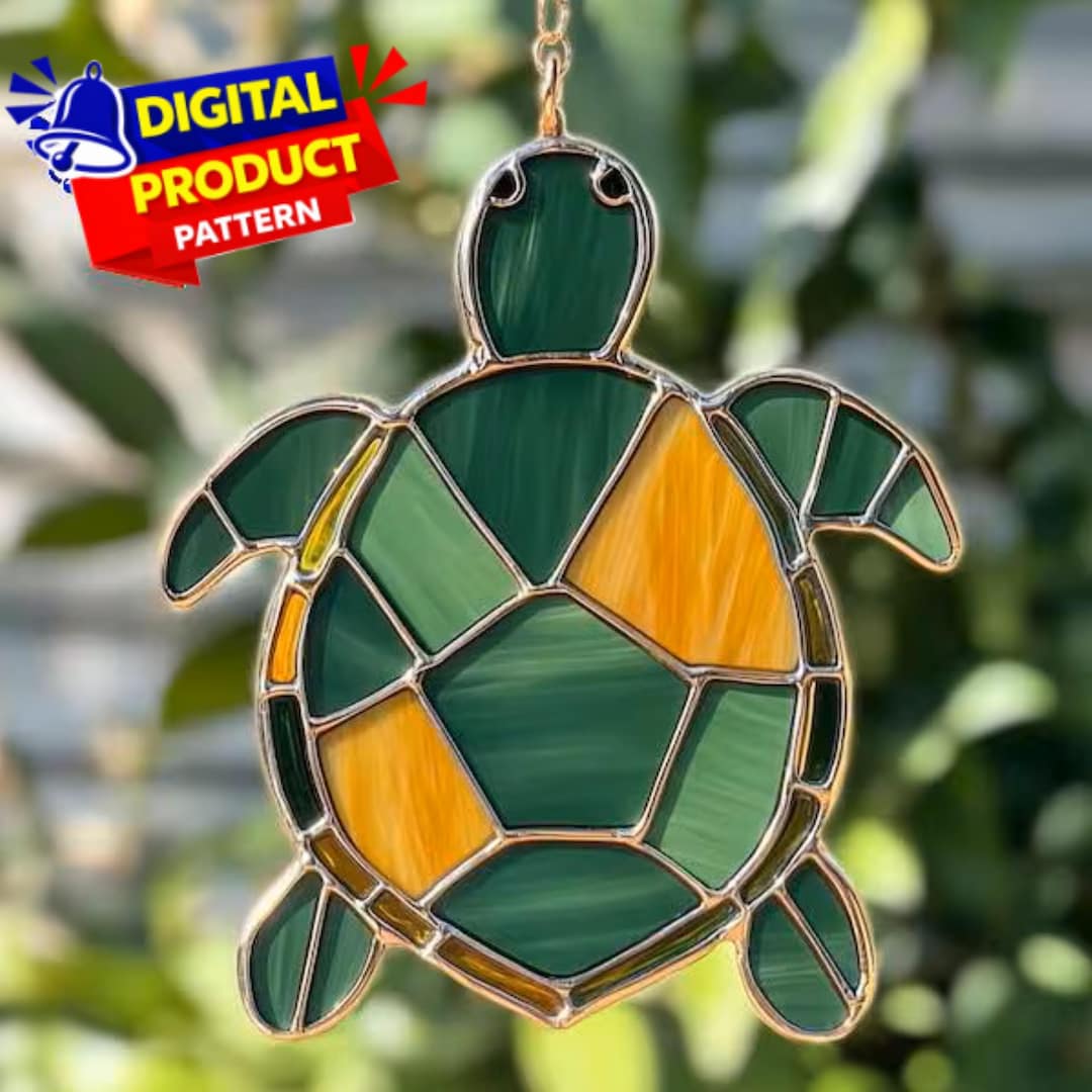Sea Turtle Stained Glass Pattern, Ocean Suncatcher (PDF Pattern) - Etsy