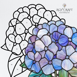 Hydrangea Stained Glass Pattern, Flower Gifts Stained Glass Pattern ...