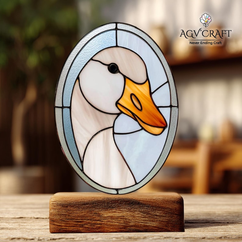 Goose Face Stained Glass Pattern, Goose Suncatcher, Silly Goose Stained ...