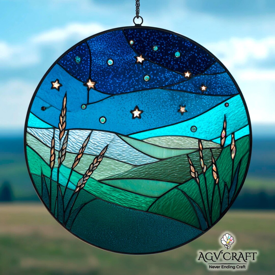 Star Gazing Stained Glass Pattern, Stary Sky Suncatcher, Stary ...