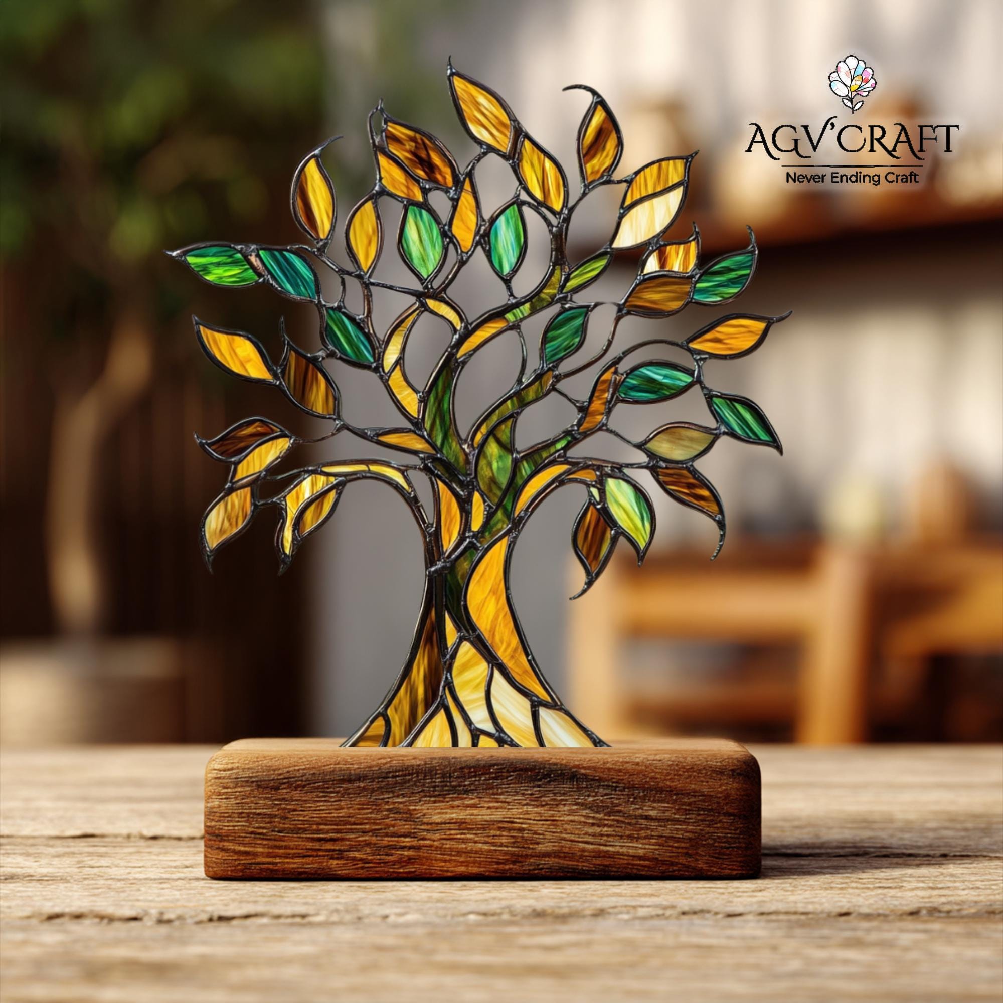 Tree of Life Stained Glass Pattern, Tree of Life Suncatcher, Tree ...