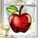Apple Stained Glass Pattern, Red Apple Suncatcher, Fruit Stained Glass ...