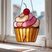 Cupcake Stained Glass Pattern, Sweet Cupcake Suncatcher, Cake Stained ...