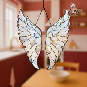 Angel Wings Stained Glass Pattern, Angel Wings Suncatcher, Wings ...