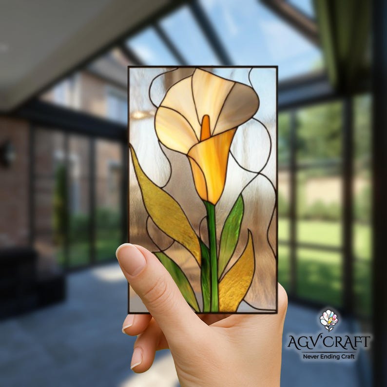 Calla Lily Stained Glass Pattern, Calla Lily Suncatcher, Calla Lily ...