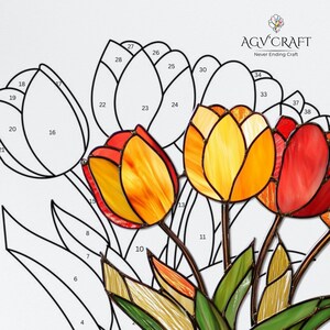 Tulip Plant Stained Glass Pattern, Tulip Stained Glass Pattern ...