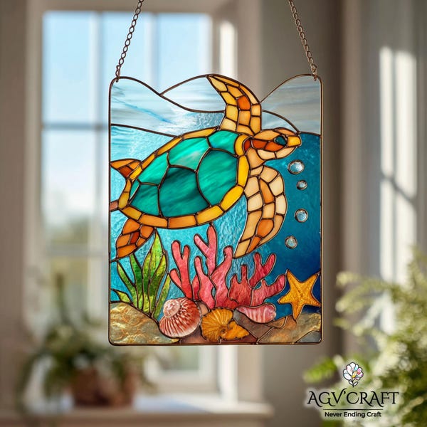 Turtle Stained Glass - Etsy