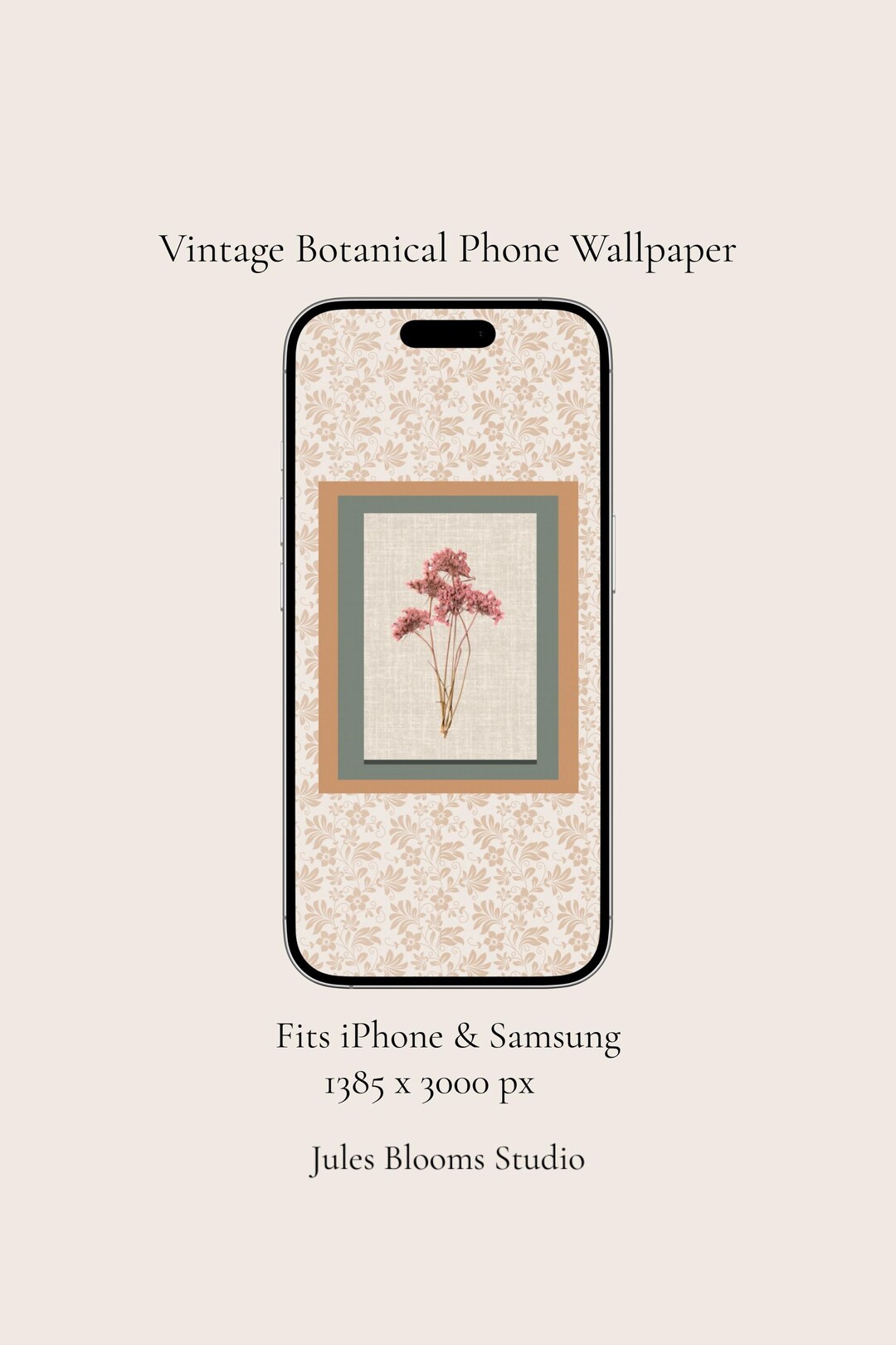Vintage Botanical Phone Wallpaper | Floral iPhone & Samsung Background ...