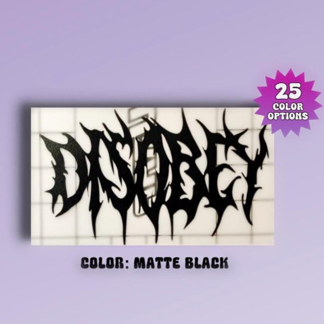 Disobey Vinyl Decal, Metal Font Car Bumper or Window Sticker, Anarchy ...