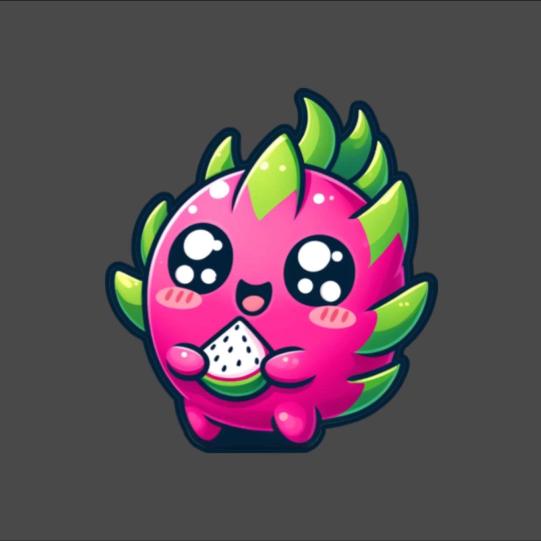 Kawaii Dragon Fruit Vinyl Sticker Decal, Adorable Water Resistant ...