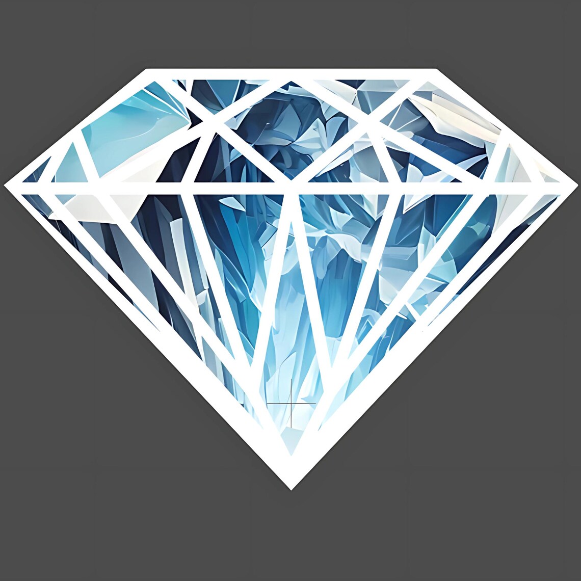 Water-resistant Geometric Blue Diamond Sticker – Modern Crystal Art ...