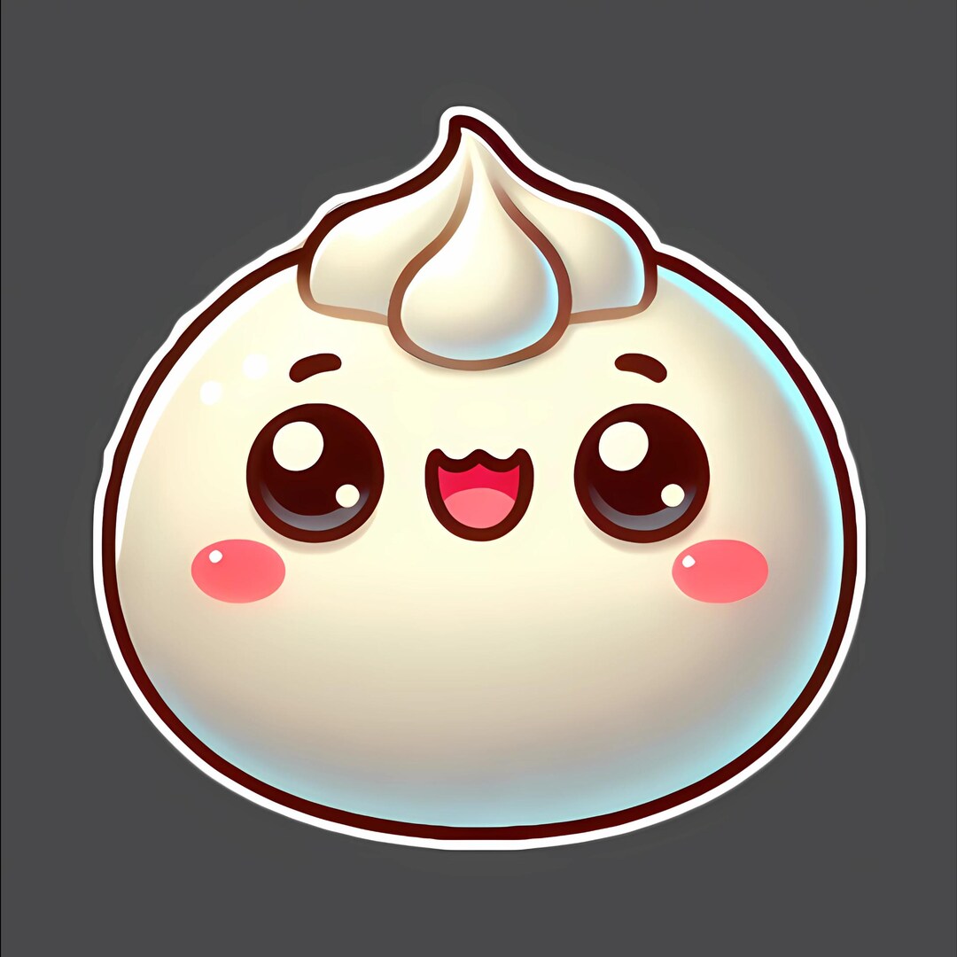 Kawaii Bao Dumpling Sticker Cute Food Sticker Vinyl Decal Chibi Bao Bun ...