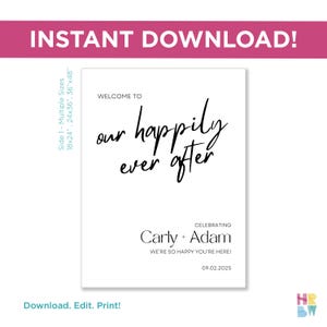 Editable Wedding Welcome Sign Template - Custom Canva Sign for ...
