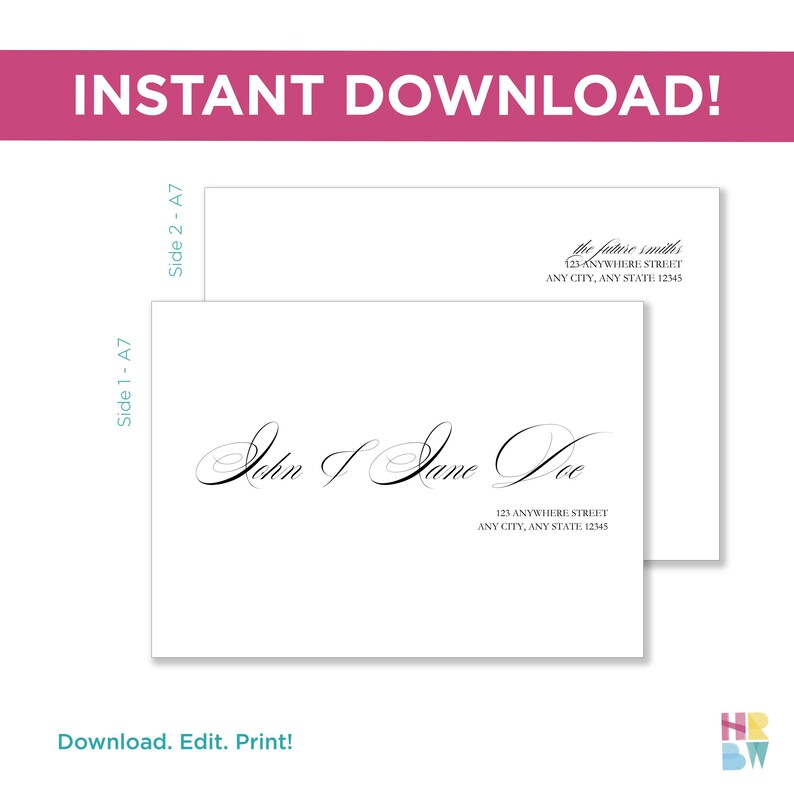 A7 Envelope Template - Editable Canva Design, Printable Envelope Label ...