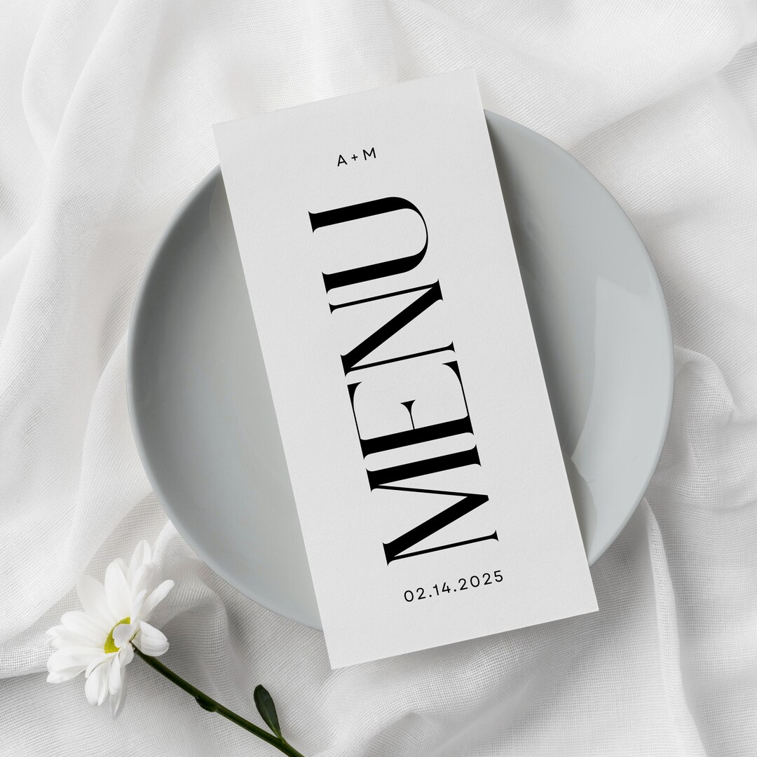 Wedding Menu Template - Editable Canva Design, Printable Reception ...