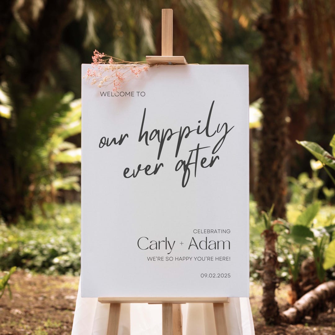 Editable Wedding Welcome Sign Template - Custom Canva Sign for ...