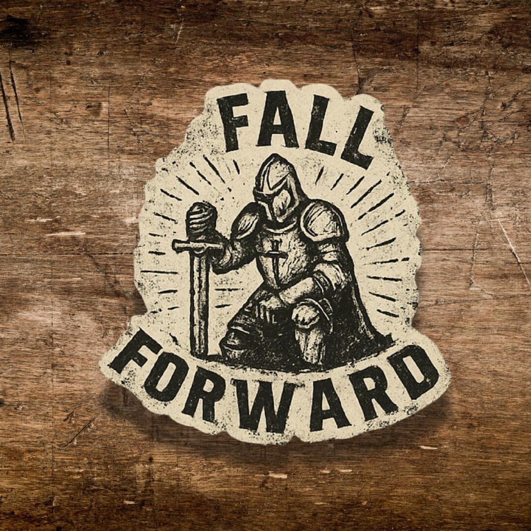 Fall Forward Christian Knight Sticker - Grunge Armor, Faith Decal - Etsy