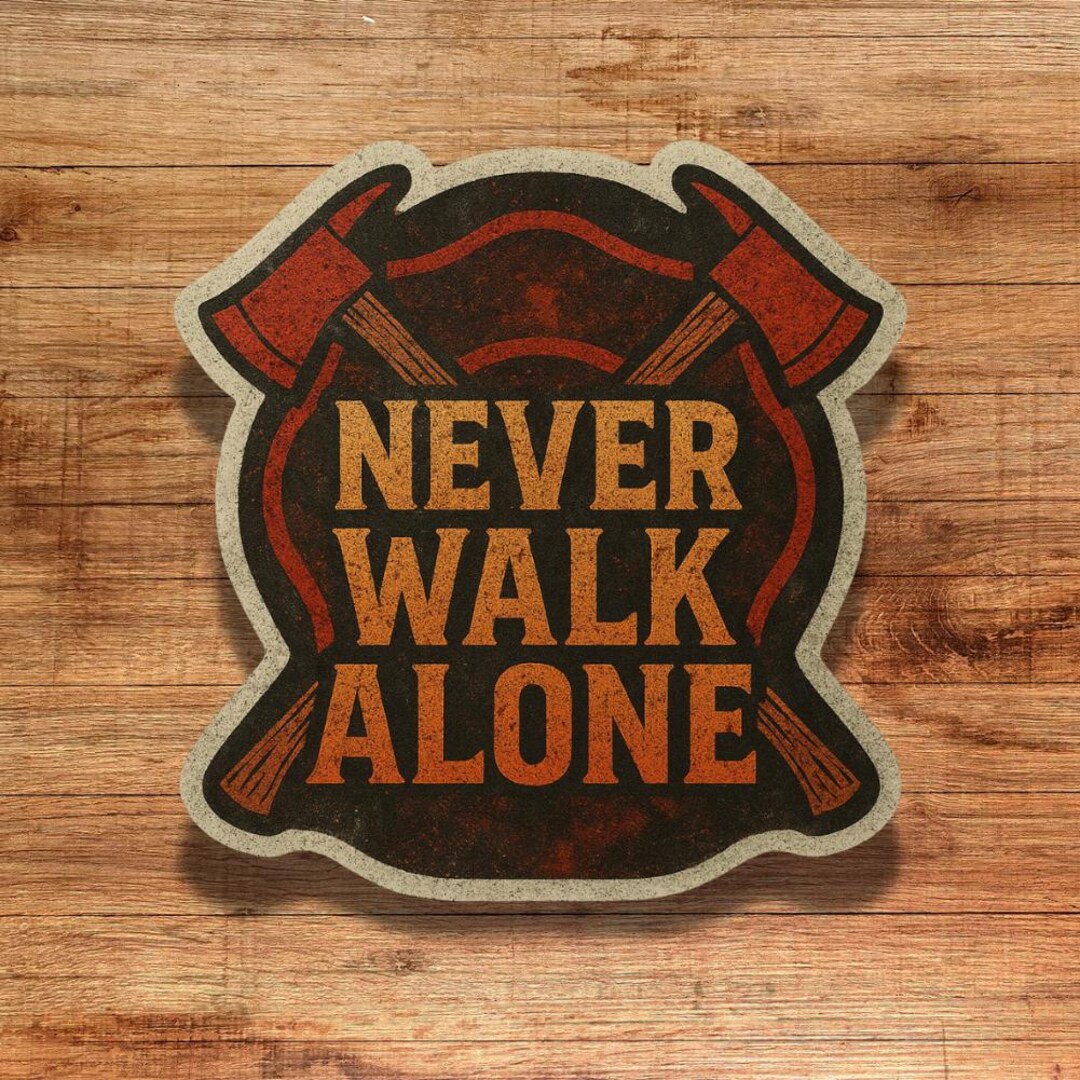 Never Walk Alone Firefighter Sticker: Maltese Cross Vinyl Decal - Etsy