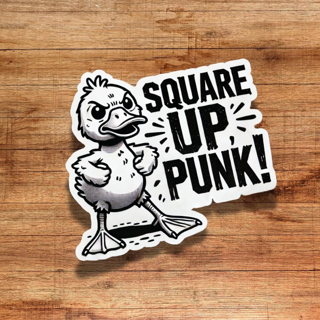 Angry Duck Sticker: Square up Punk Meme - Funny Vinyl Decal - Etsy