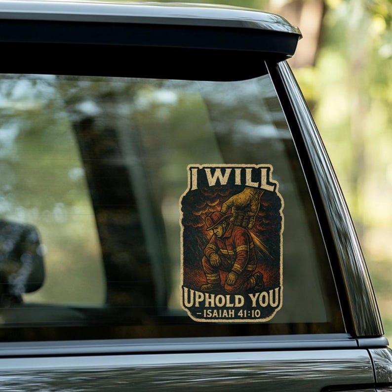 Isaiah 41:10 Firefighter Sticker | Christian First Responder Gift - Etsy