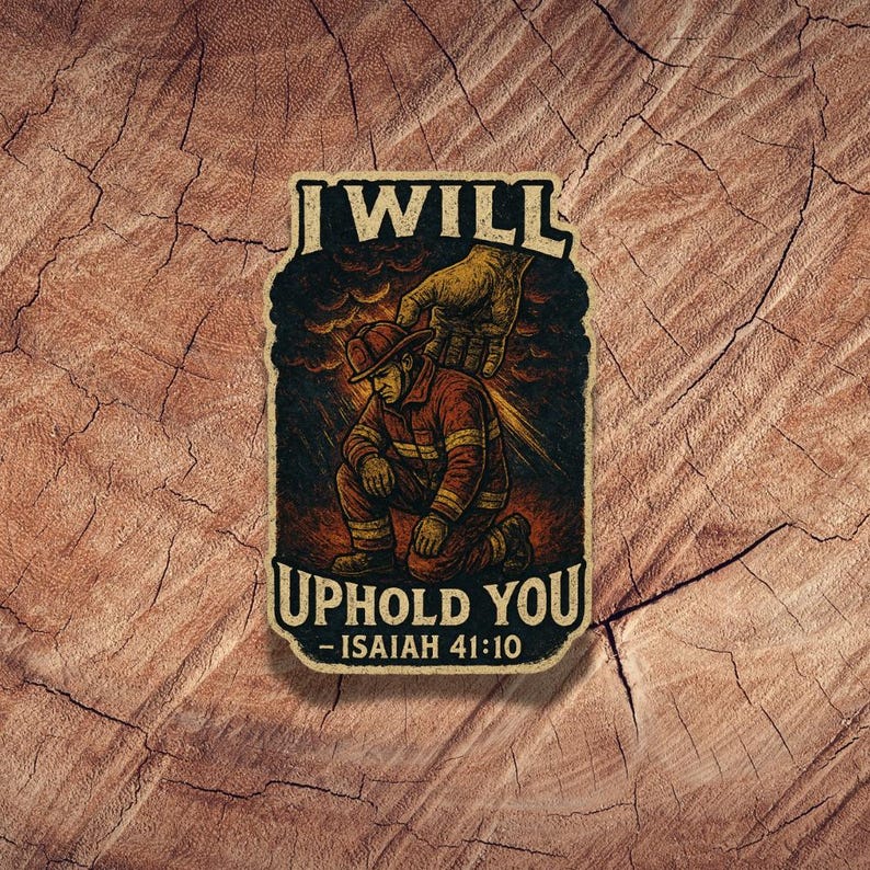 Isaiah 41:10 Firefighter Sticker | Christian First Responder Gift - Etsy