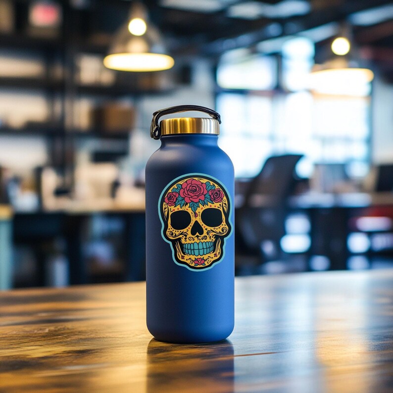 Sugar Skull Sticker Pack: Floral Día De Los Muertos Vinyl Decals - Etsy