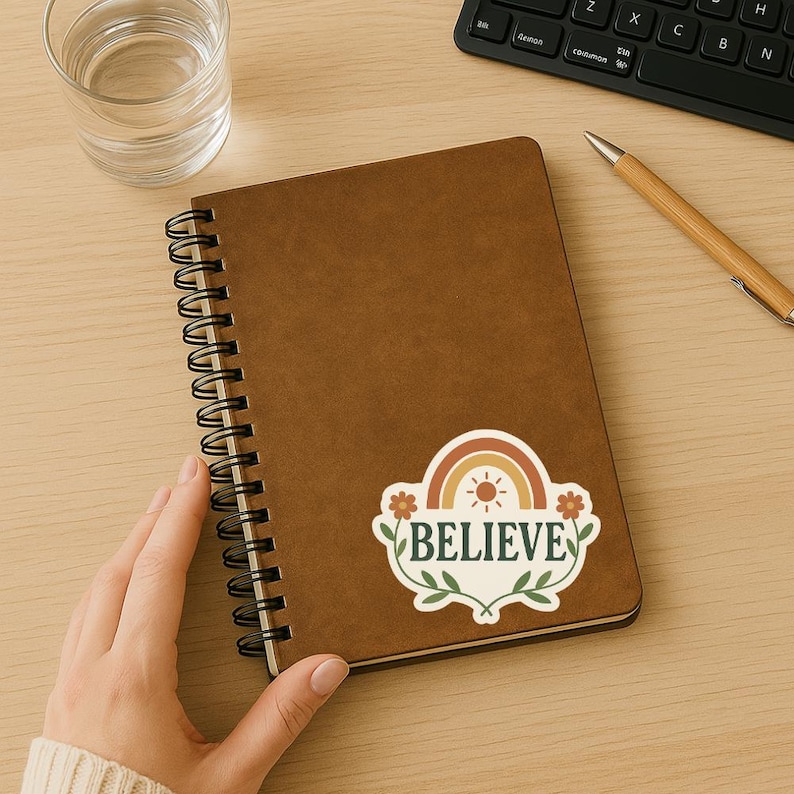 Believe Sticker: Boho Floral Vinyl Decal - Inspirational Affirmation - Etsy