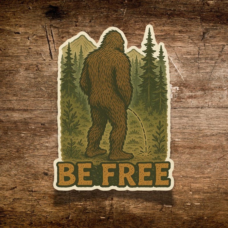 Bigfoot Funny Stickers - Etsy