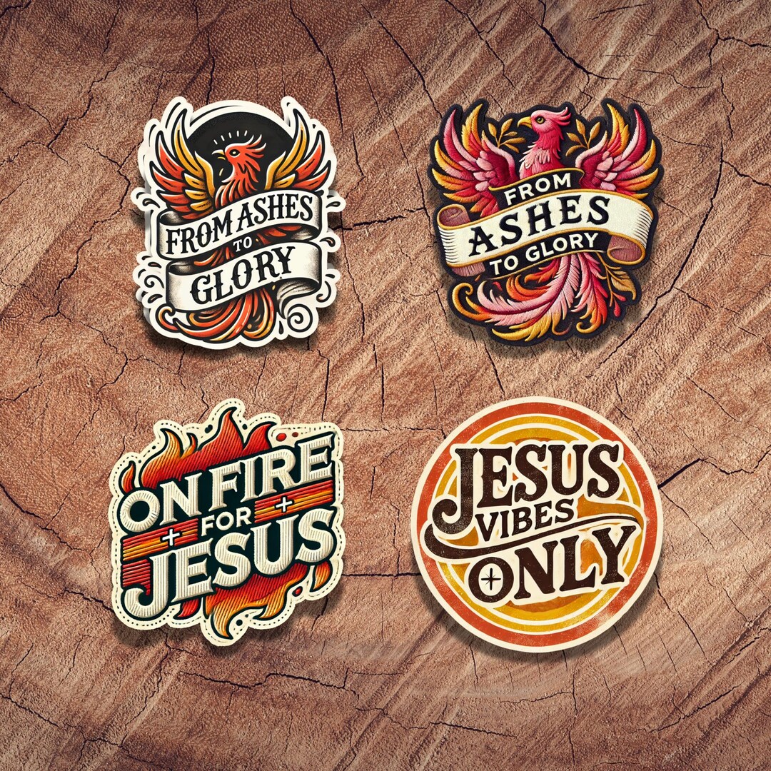 Christian Sticker Pack: Jesus Vibes, Phoenix, Faith Vinyl Decals - Etsy