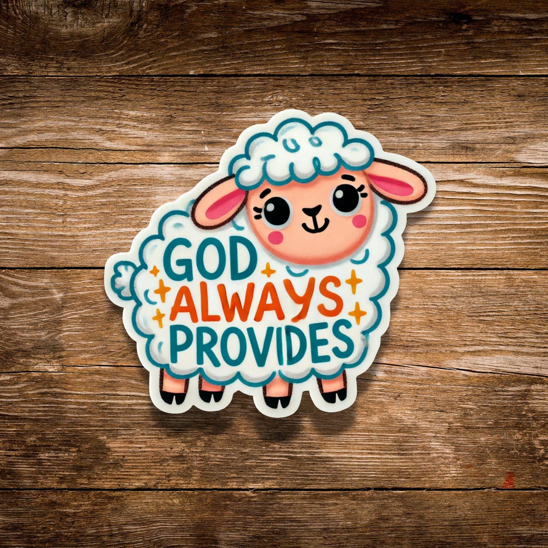 Lamb Christian Sticker, God Always Provides Vinyl Decal - Etsy