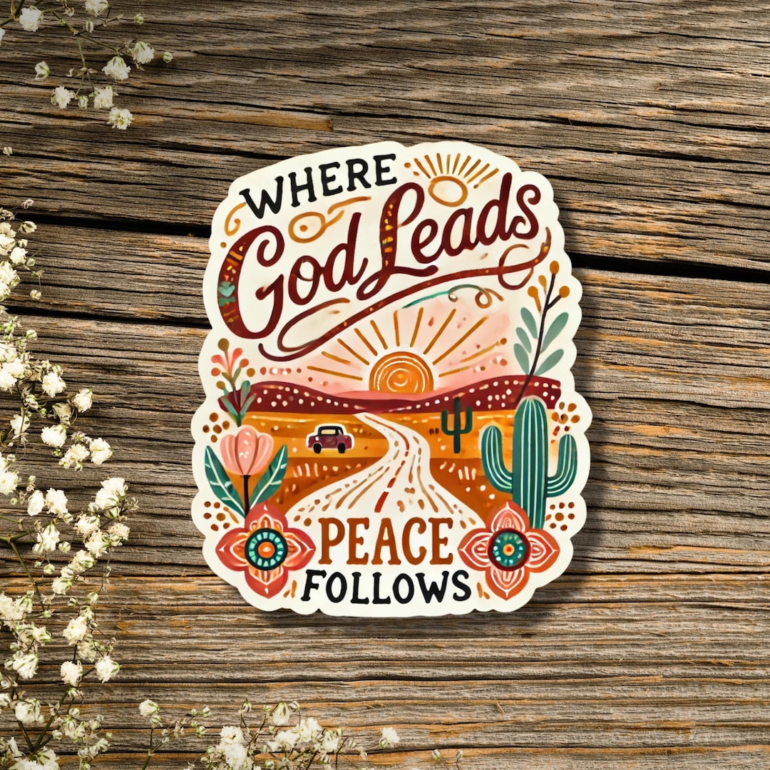 Christian Sticker: Boho Desert Scene, 'where God Leads' Waterproof ...