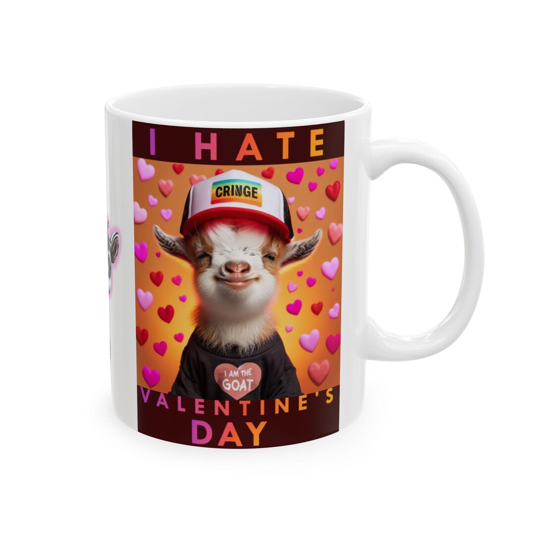I Hate Valentine's Day Pygmy Goat Mug, CRINGE Trucker Hat, Cute Gift ...