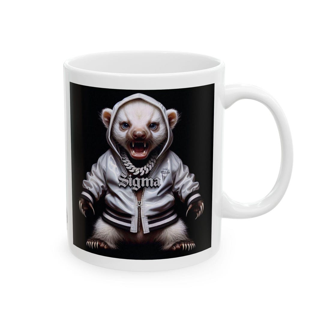 Sigma Drip Honey Badger Snarl & Hoodie Funny Cute Low-key Rizz Mug, Gen ...