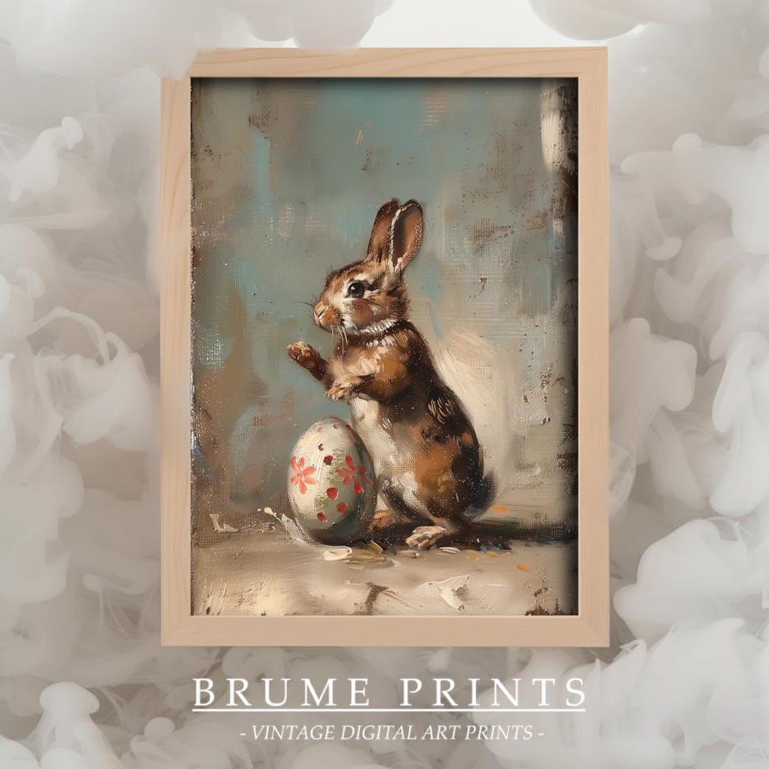 Easter Bunny Art Prints | Spring Bunny Print | Printable Wall Art ...
