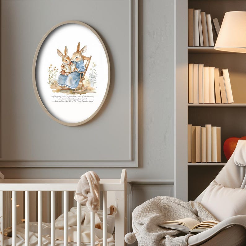 Storytime With Mama Bunny, Rabbit Nursery Prints, Peter Rabbit Nursery ...