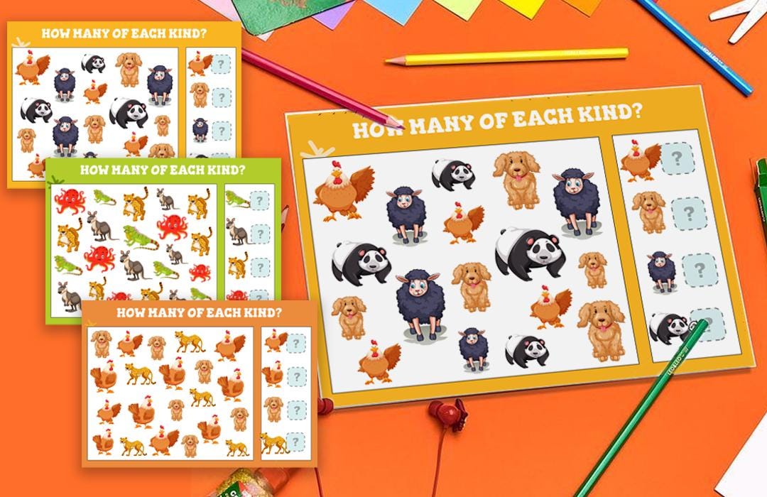 Animal Counting Worksheets for Kids - Fun and Educational PDF Download ...