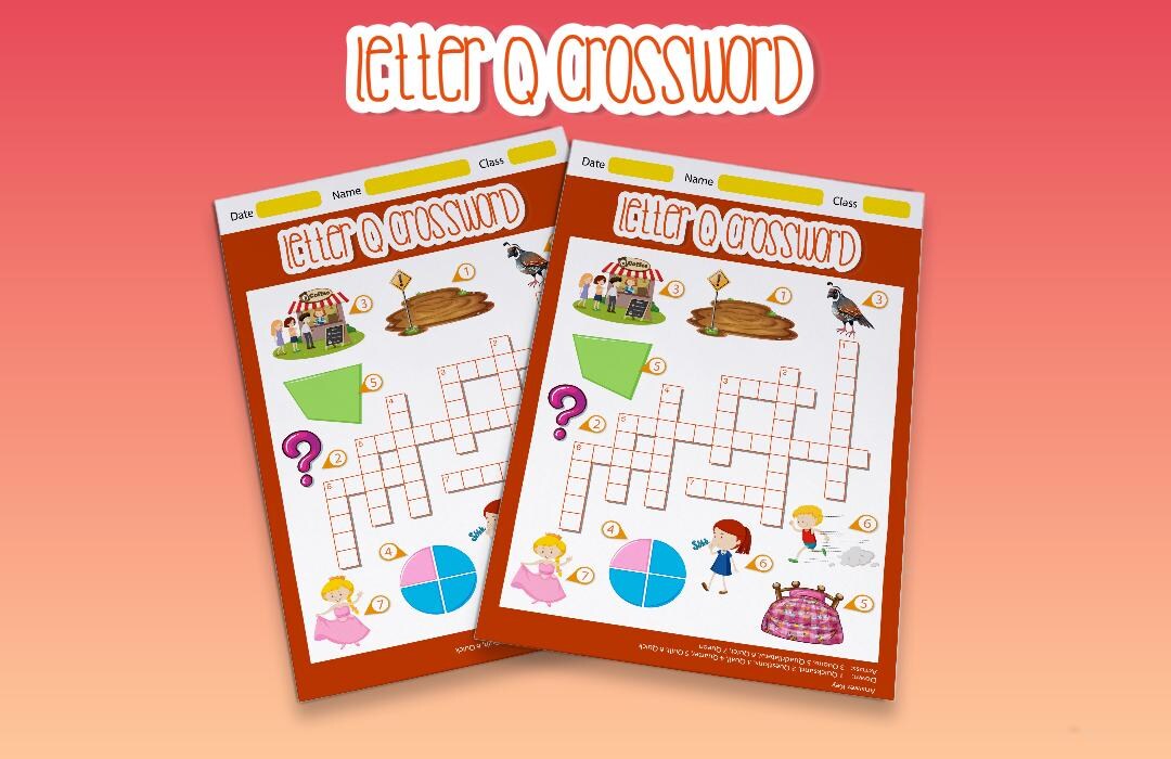 Letter Q Crossword Puzzle for Kids Fun and Educational Printable PDF ...