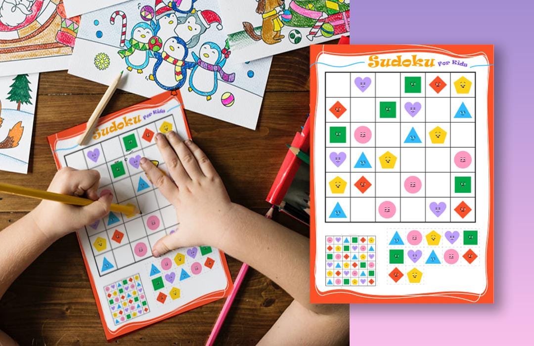 Sudoku for Kids | Fun Shapes Sudoku Puzzle | Printable Logic Game for ...