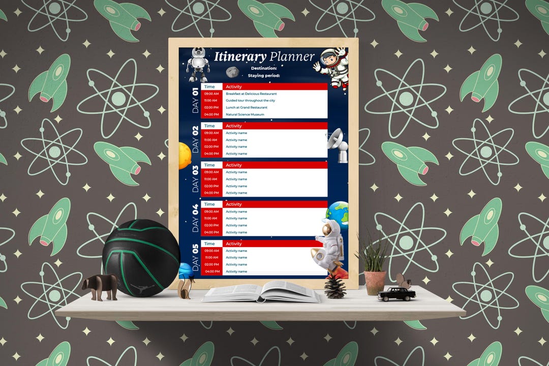 Kids Space Travel Itinerary Planner, Astronaut Trip Organizer ...