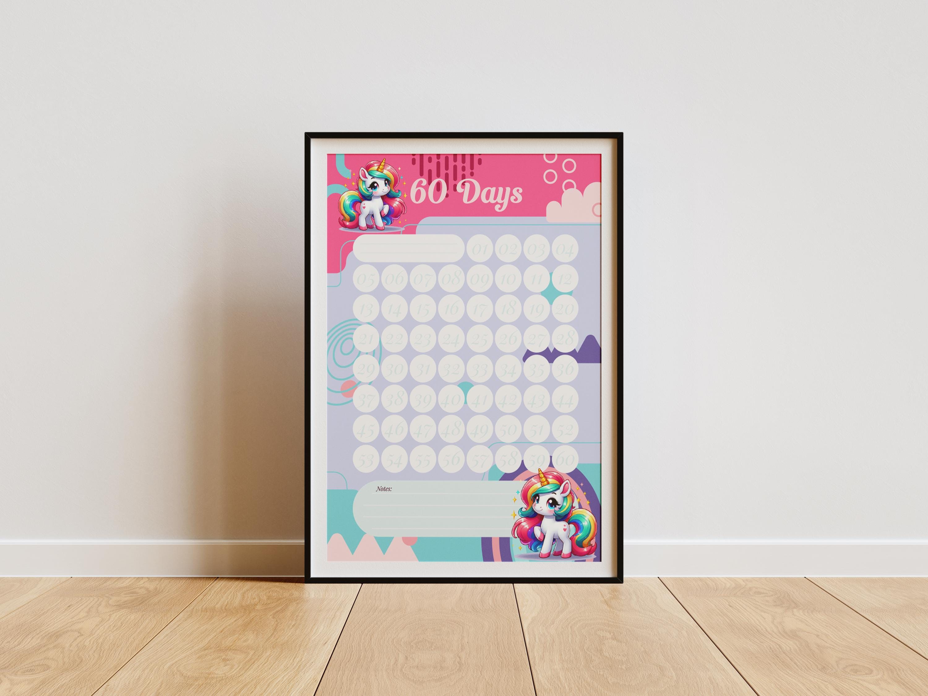 60-day Habit Tracker Printable | Cute Pastel Goal Planner | Daily ...