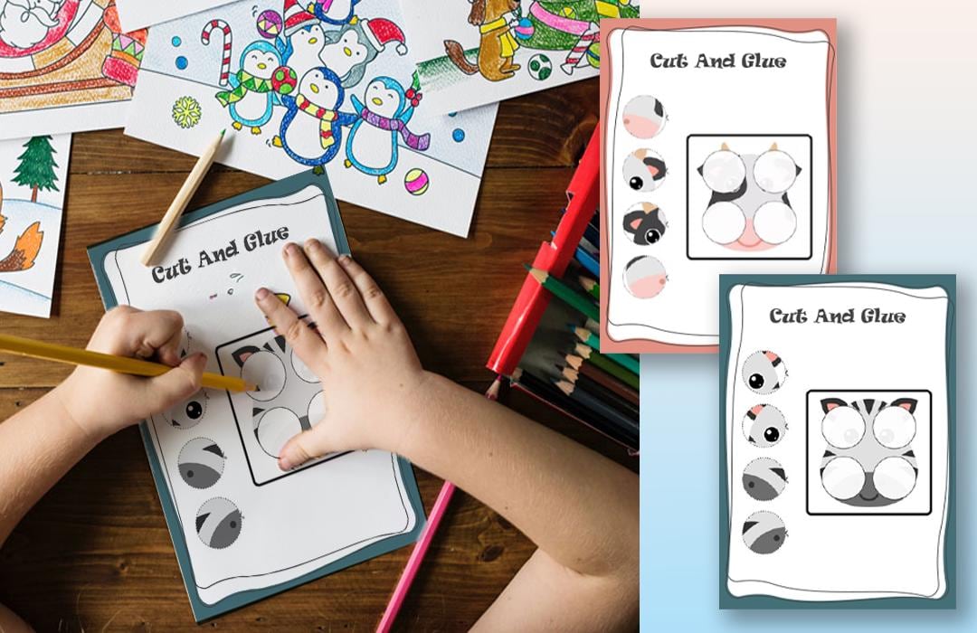 Cut and Glue Printable Activity for Kids, Fun DIY Paper Craft ...