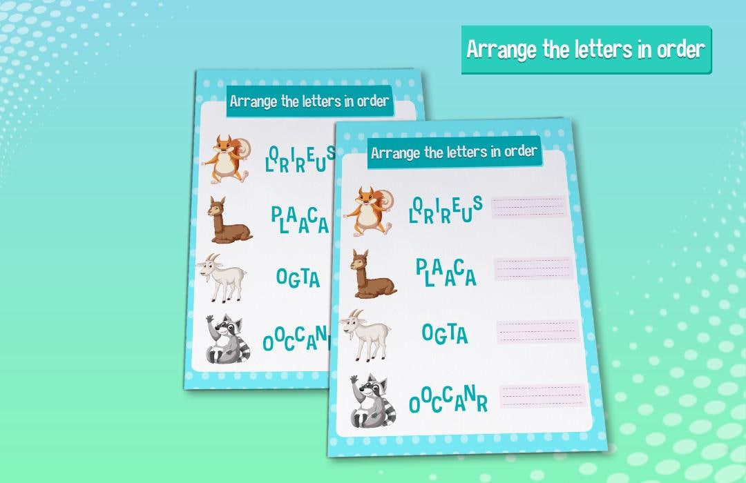 Arrange the Letters Printable Game for Preschool | Fun Word Activity ...