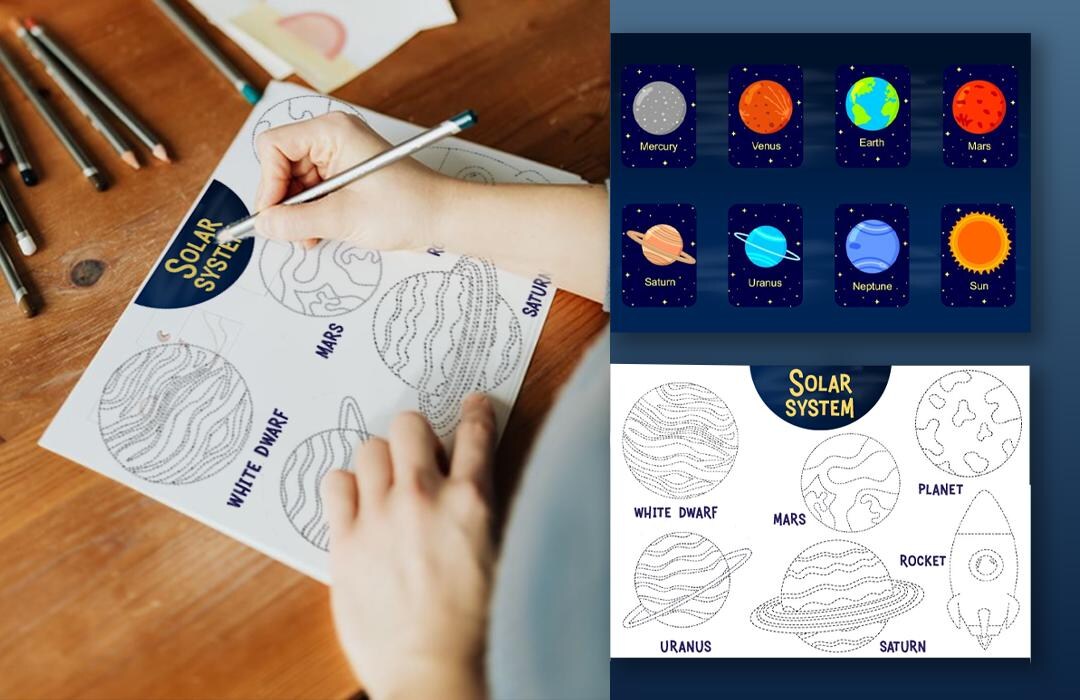 Solar System Tracing Worksheet | Space Learning Activity for Kids ...