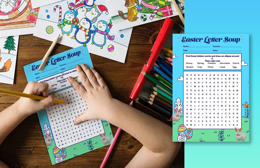 Easter Word Search Puzzle, Fun Printable Activity for Kids, Holiday ...